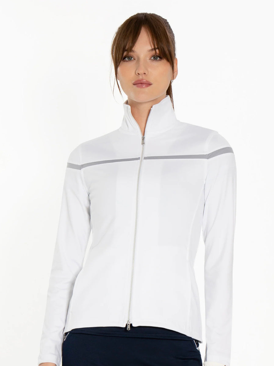 RILEY golfjakki hvítur m/perlugráu inPhorm – golfa.is